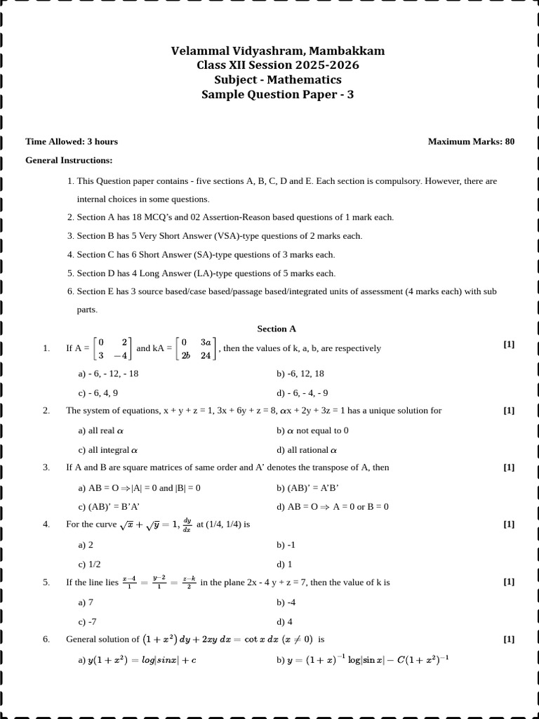 Math Paper-3 Questions | PDF | Function (Mathematics) | Mathematical ...