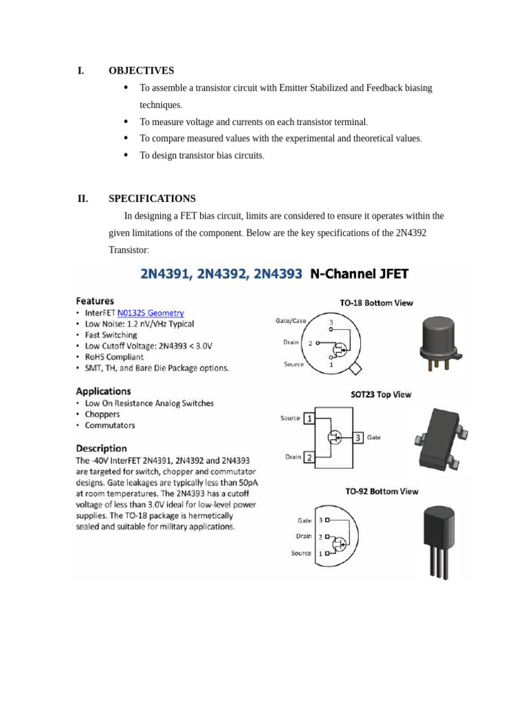 FET BIASING CIRCUIT | PDF | Field Effect Transistor | Transistor