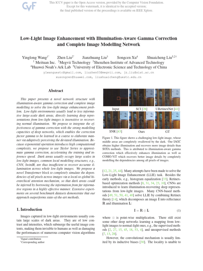 Wang Low-Light Image Enhancement With Illumination-Aware Gamma Correction and Complete Image ...