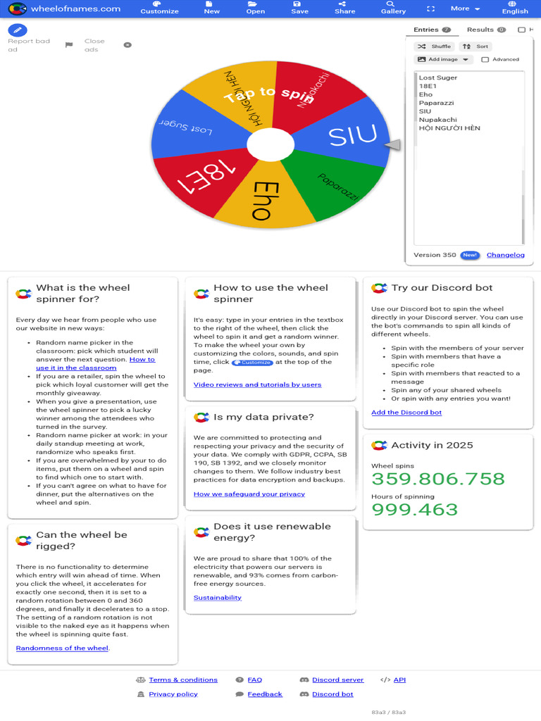 Wheel of Names Random Name Picker | PDF | Computing