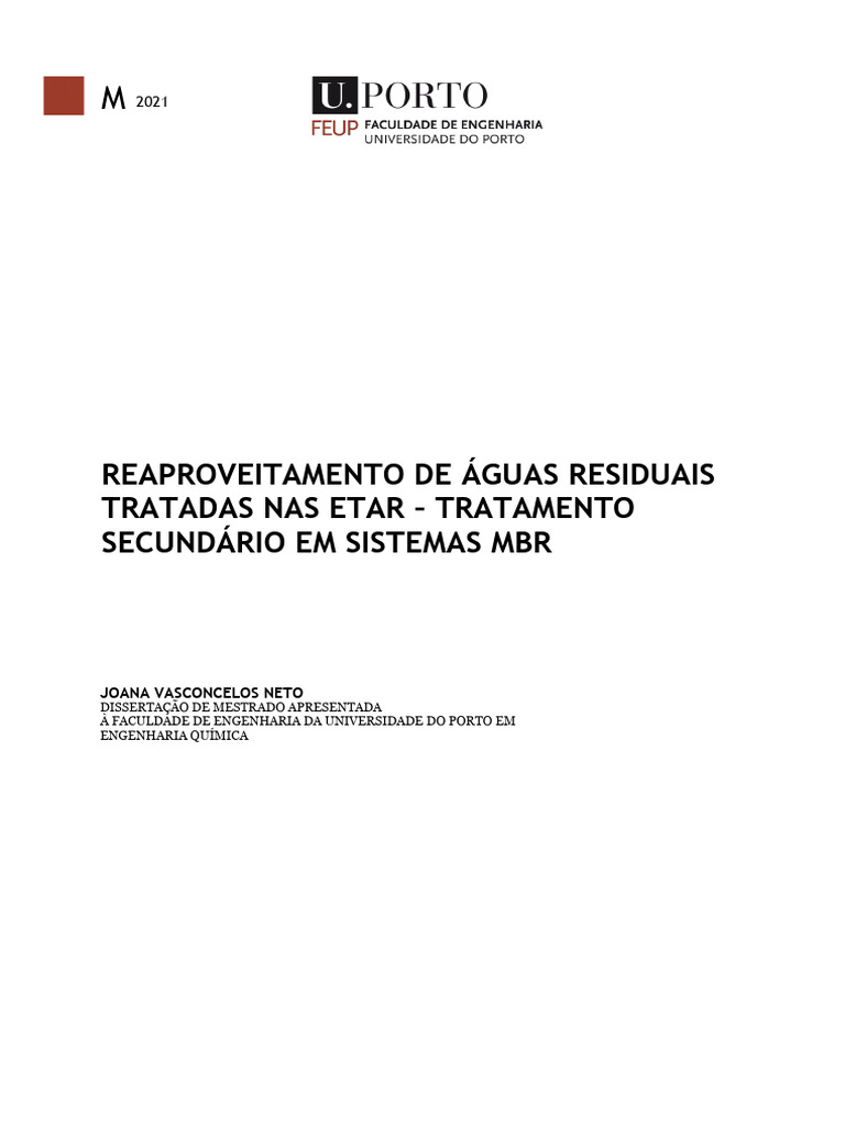 Reaproveitamento de Águas Residuais Tratadas Nas Etar Tratamento ...