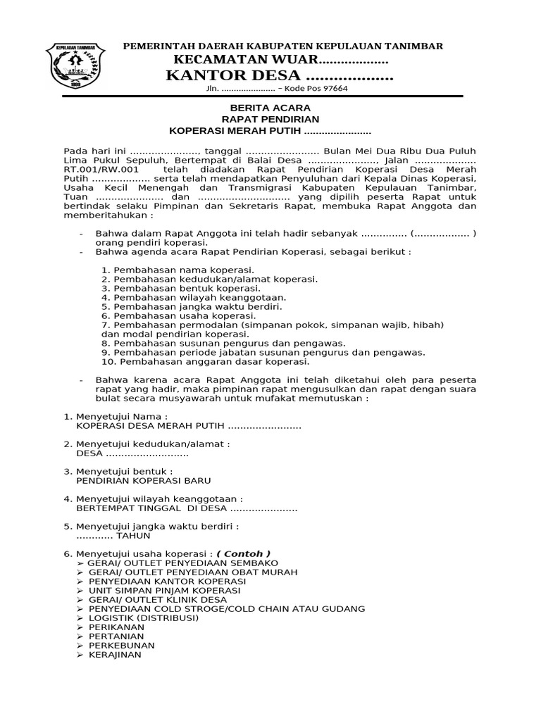 Ba Dan Daftar Hadir Pembentukan KMP 2025 - 082122 | PDF