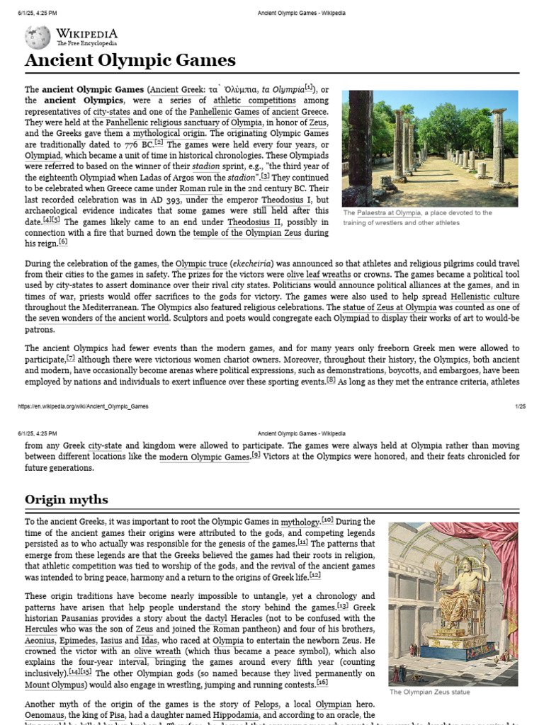 Ancient Olympic Games | PDF | Classical Antiquity