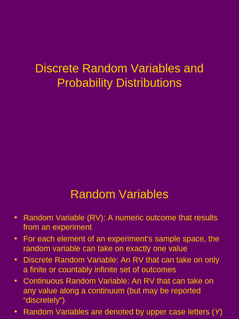 Discrete Random Variable and Probability Distribution | PDF | Probability Distribution | Random ...