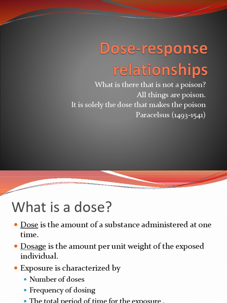 3 Dose-response+Relationships 2022 | PDF | Toxicity | Dose (Biochemistry)