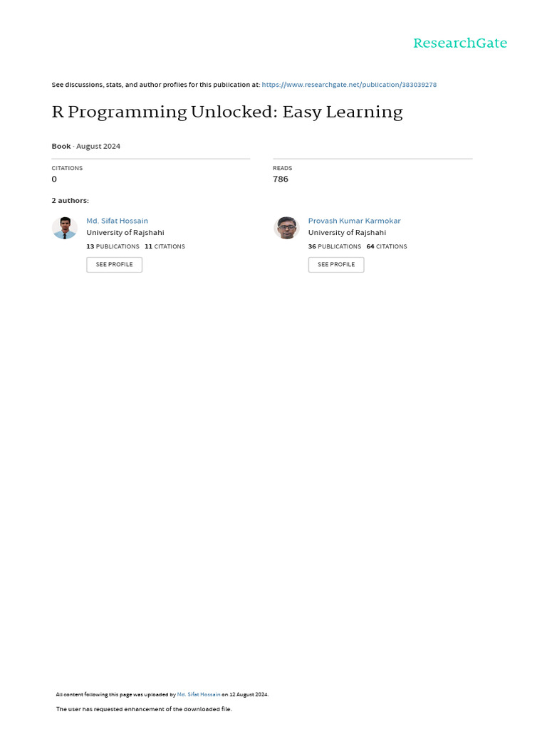 Learning R Programming Made Easy | PDF | Matrix (Mathematics ...