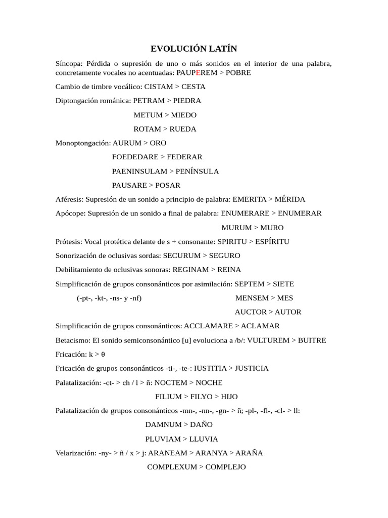 Apuntes Básicos Sobre La Evolución Del Latín | PDF | Fonética | Lingüística