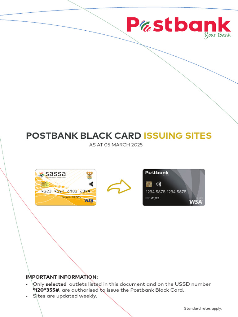 Postbank Black Card Issuing Locations | PDF | Johannesburg | Durban
