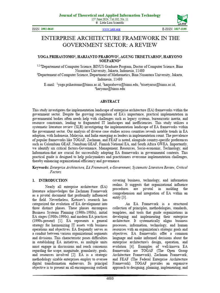 e Geoverment Review Jurnal | PDF | Enterprise Architecture | Governance