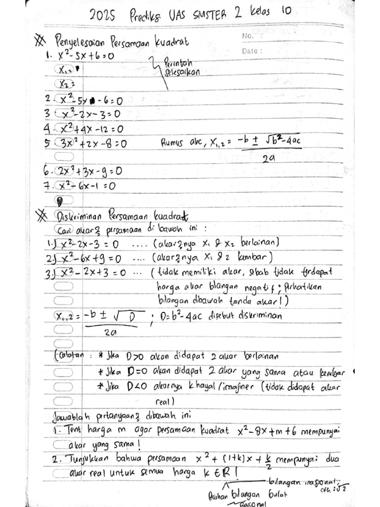 Persiapan UAS 2 Kelas 10 | PDF