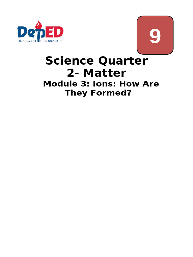 Science 9 q2 Mod3 Ions How Are They Formed 2 | PDF | Ion | Chemical ...