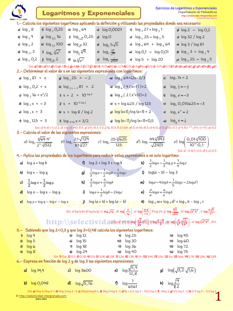 Logaritmos | PDF | Funciones especiales | Matemáticas discretas
