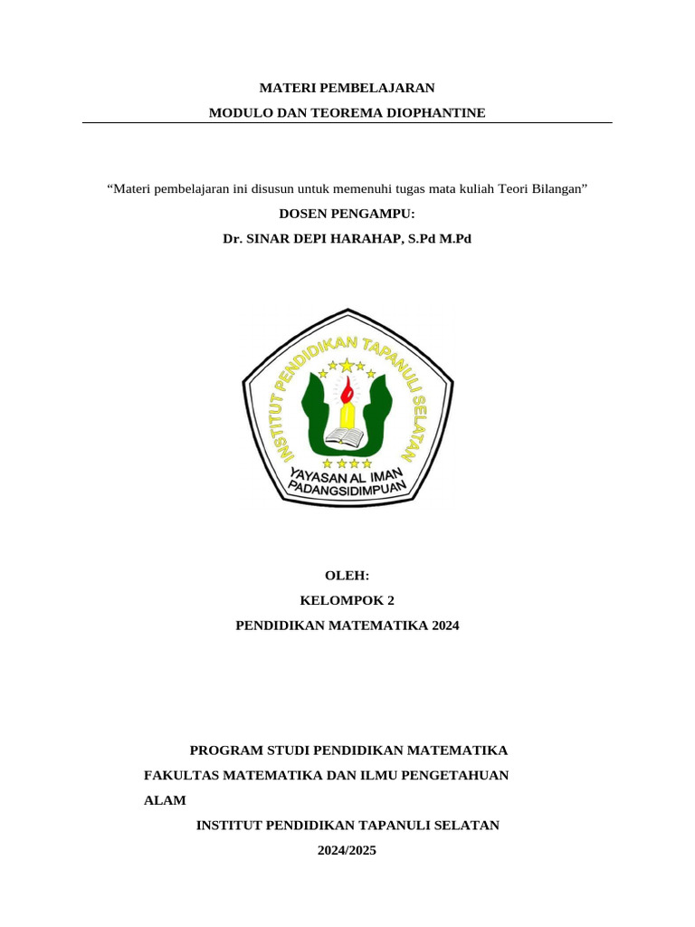 Modulo dan Teorema Diophantine | PDF