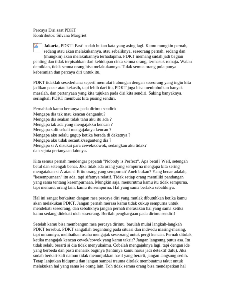 Percaya Diri Saat PDKT | PDF