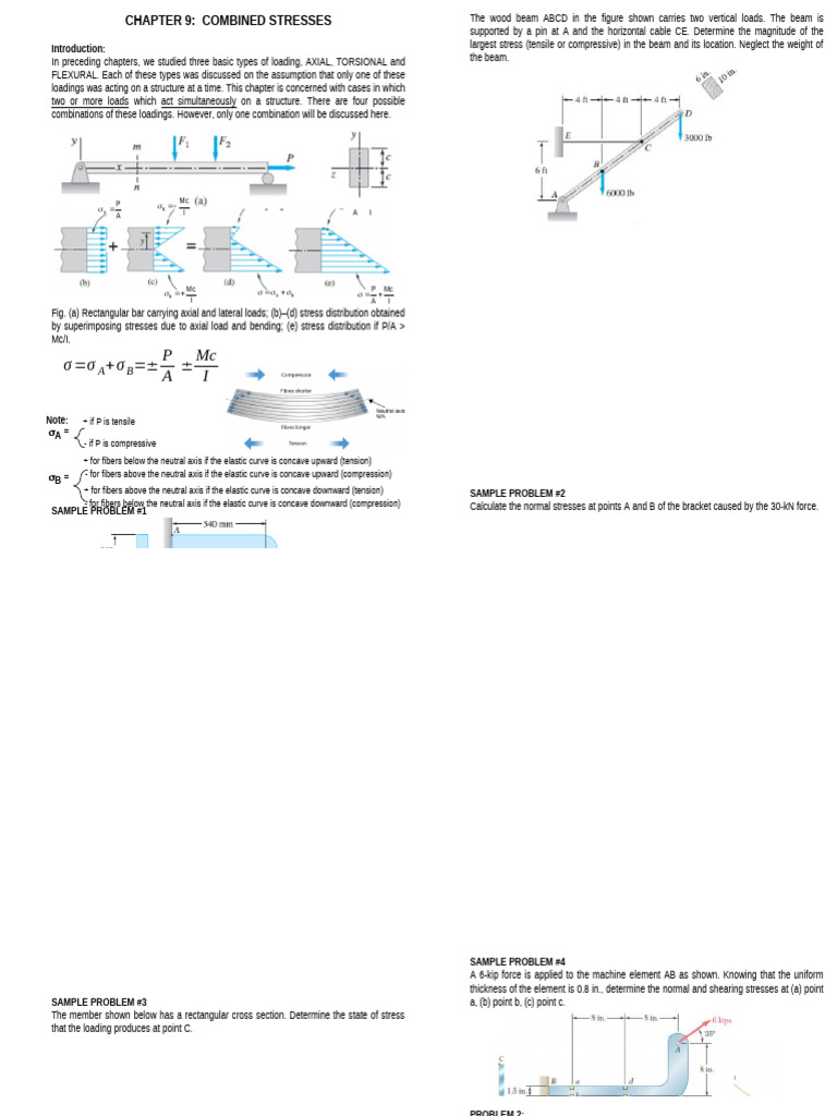Combined Stresses in Structural Members | PDF | Beam (Structure ...