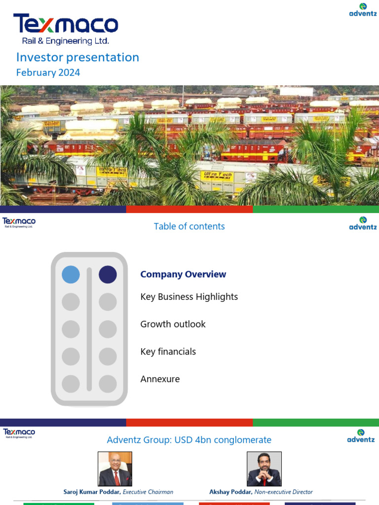 Texmaco Investor-Presentation-Feb24 Final Q3 | PDF | Rail Freight ...