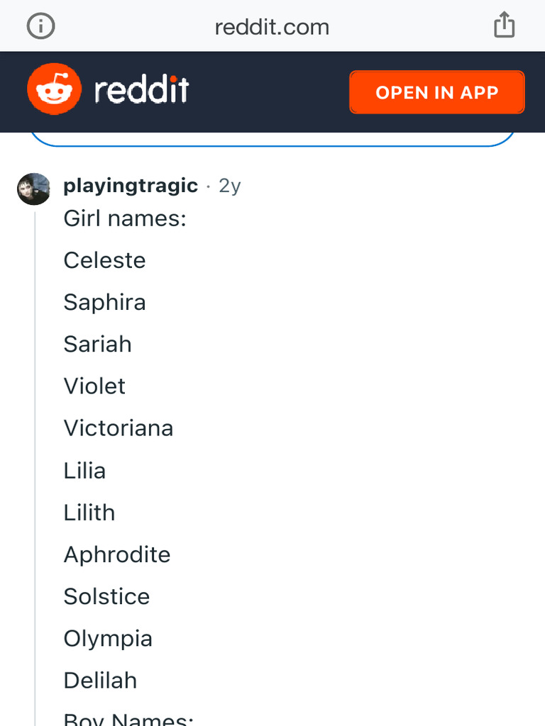 Reddit - Namenerds - AngelicEthereal Names | PDF