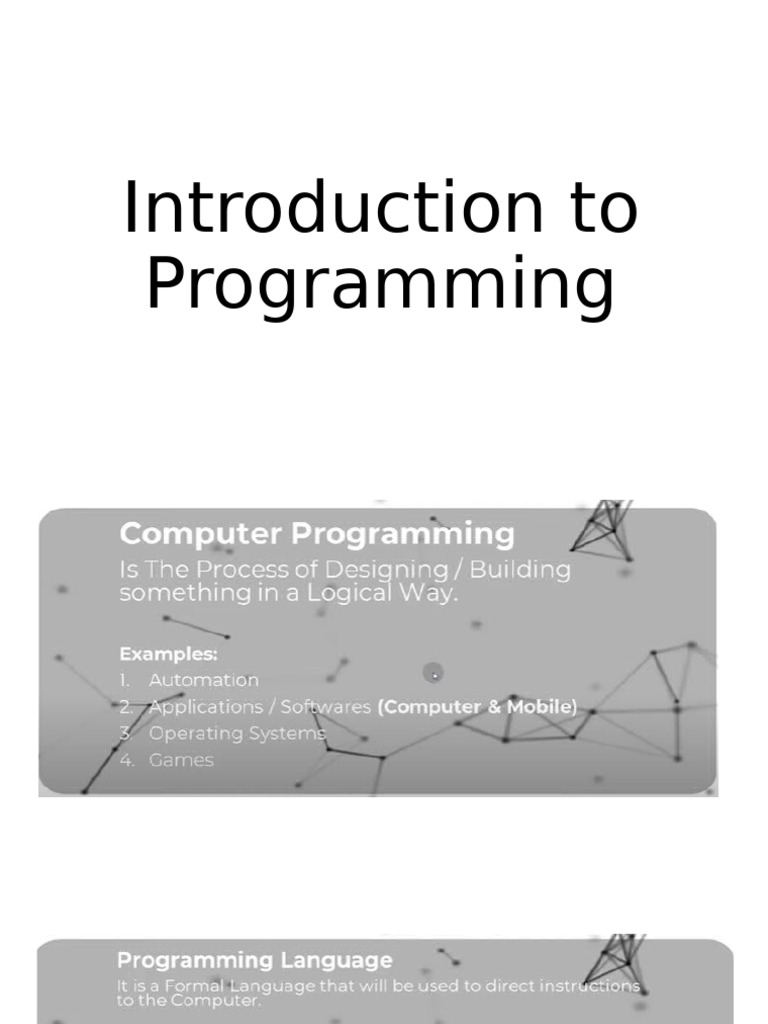 Introduction To Programming | PDF