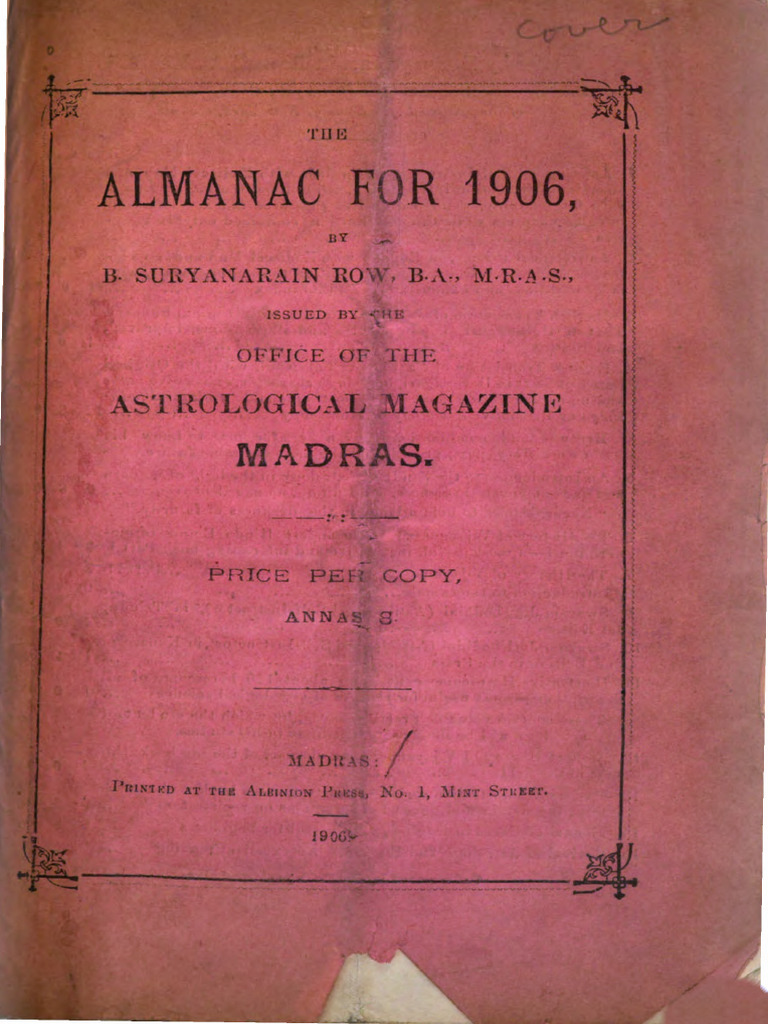 Astrological Magazine India Almanac For 1906 | PDF | Zodiac | Astronomy