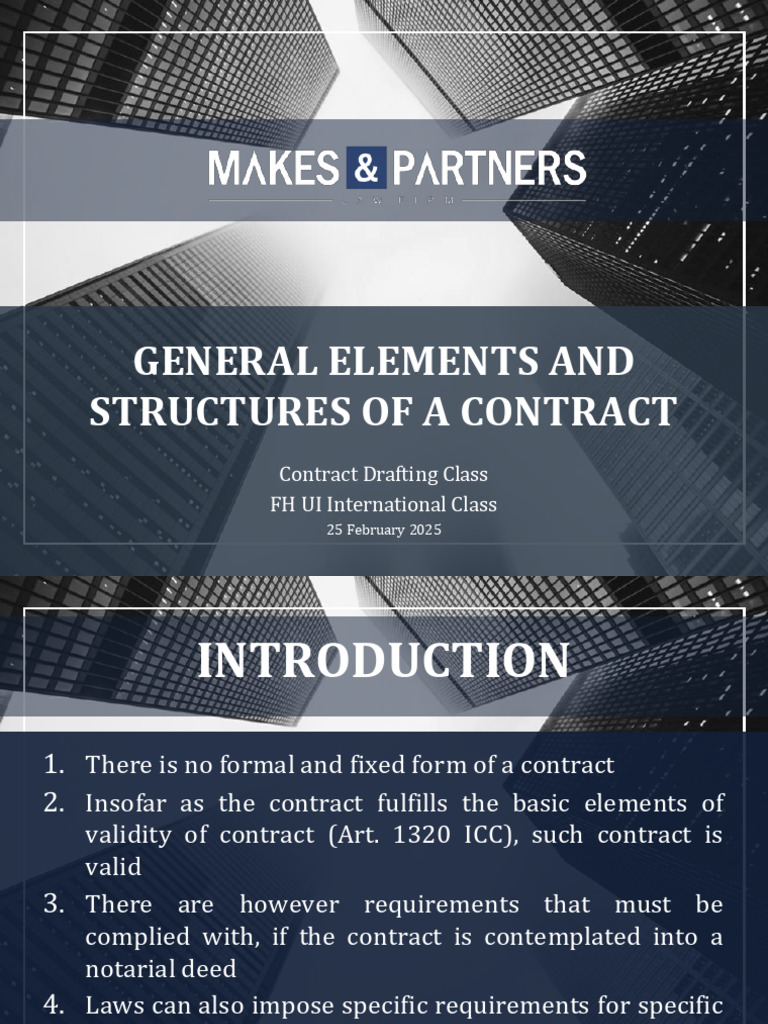 Lecture 3 - General Elements and Structures of A Contract (25 Feb 2025 ...