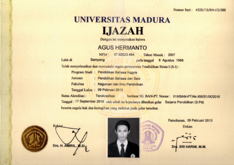 3 Scan Ijazah s1 Asli | PDF