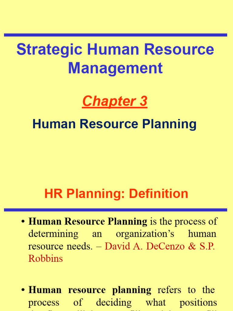 Strategic Human Resource Planning | PDF | Human Resource Management ...