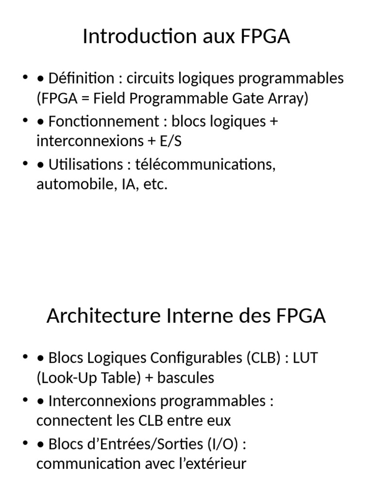 FPGA Cours Structure Detaillee (1) | PDF