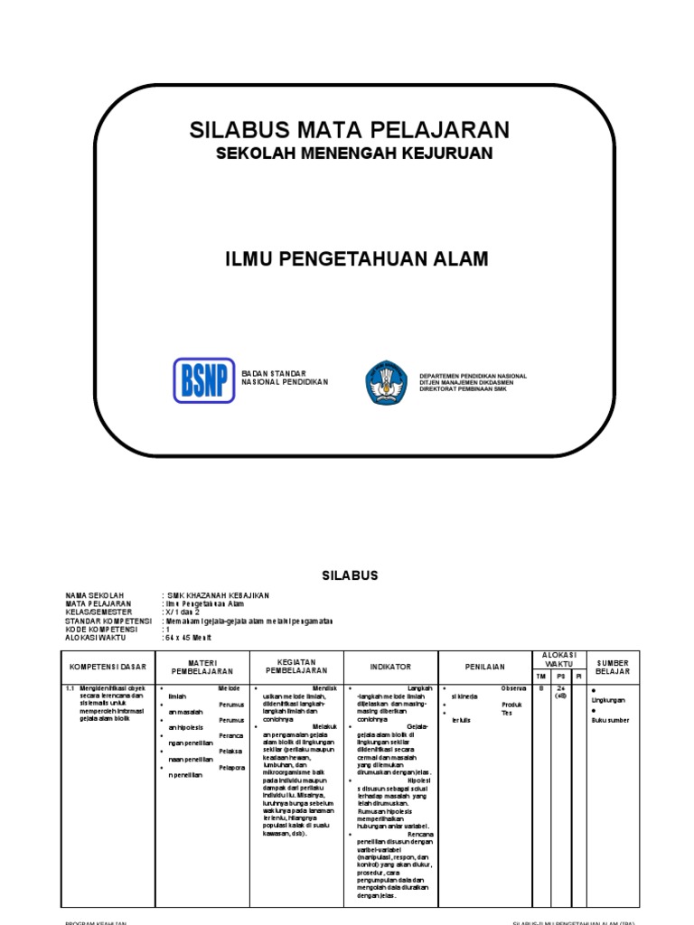 13 Silabus Ipa | PDF