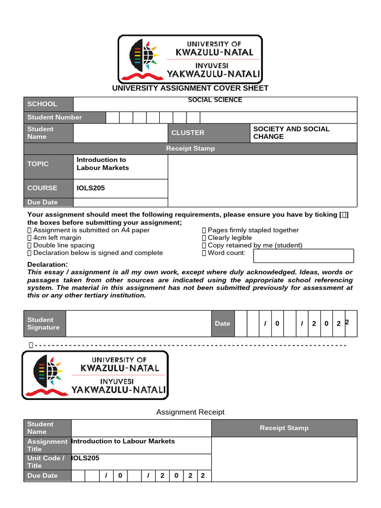Essay Cover Page | PDF