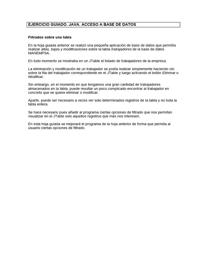 55 Java Acceso BD Jtable | PDF | SQL | Bases de datos