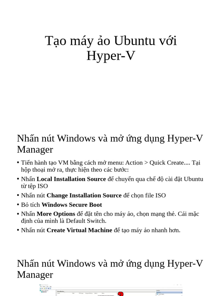 Tạo máy ảo Ubuntu với Hyper-V | PDF