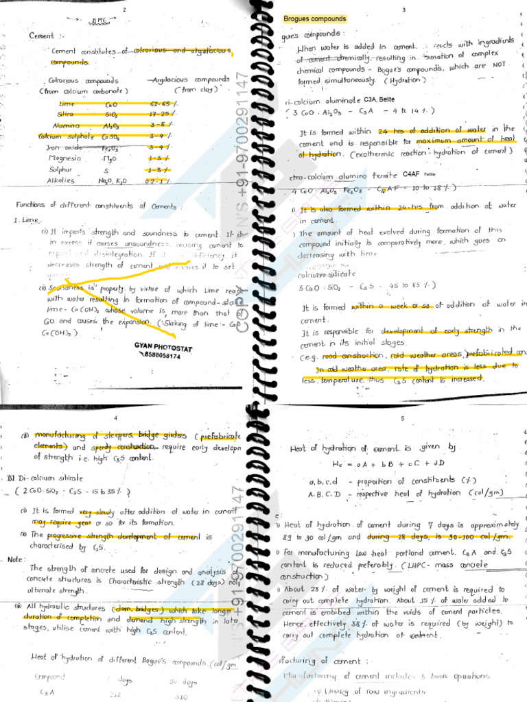 Building Materials Made Easy GATE Handwritten Classroom Notes | PDF