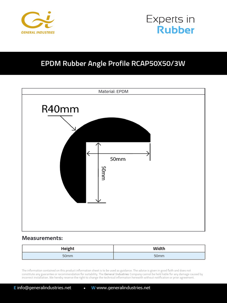 EPDM Rubber Profile Technical Data | PDF