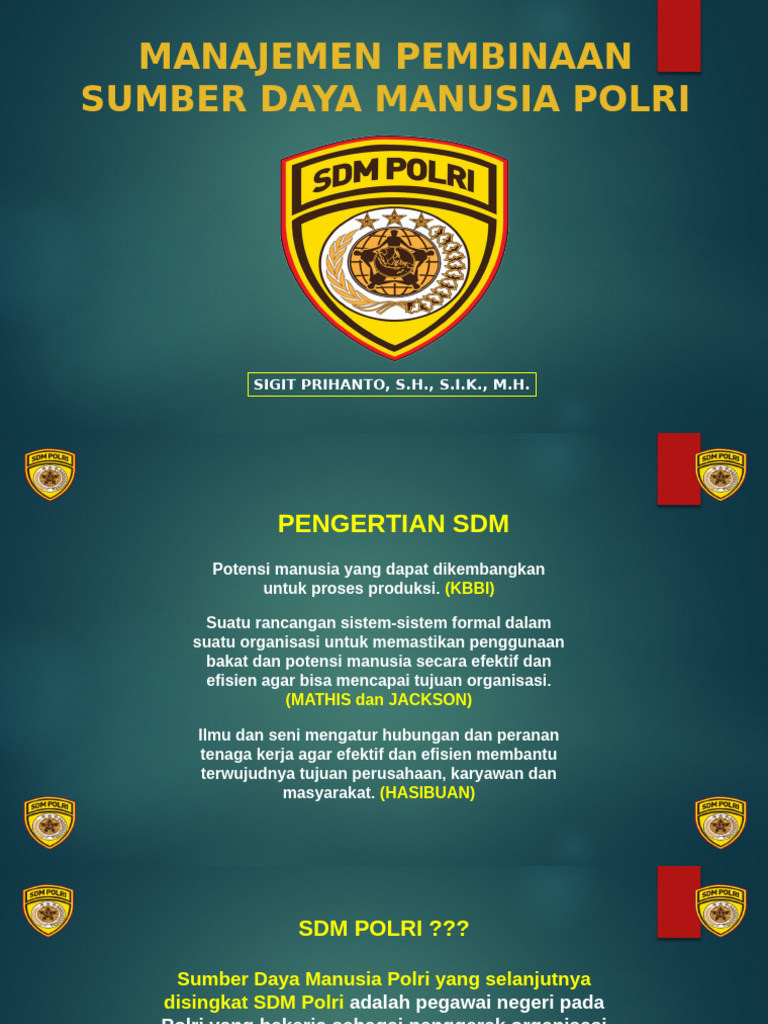 Manajemen SDM Polri: Siklus dan Tugas | PDF