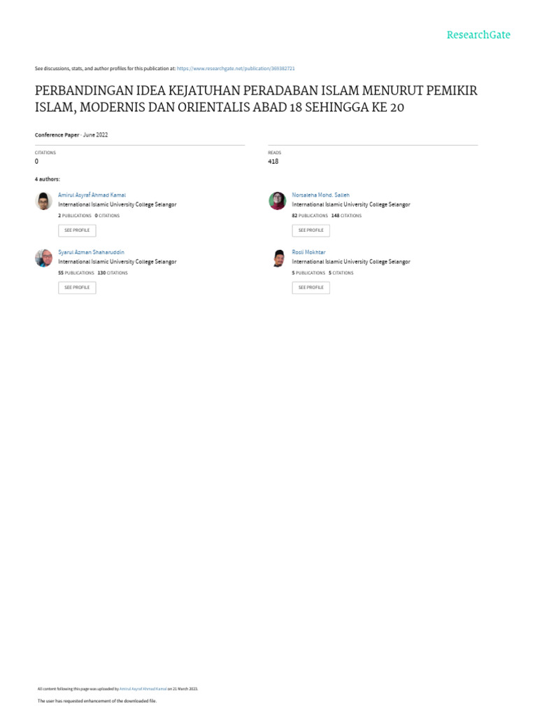 Kejatuhan Peradaban Islam: Analisis Pemikir | PDF