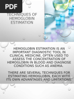 Cyanmethemoglobin Method for Hb Estimation | PDF | Hemoglobin | Anemia