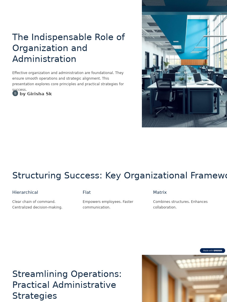 The Indispensable Role of Organization and Administration | PDF