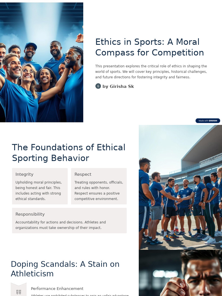 Ethics in Sports: Integrity and Fairness | PDF | Sports | Integrity