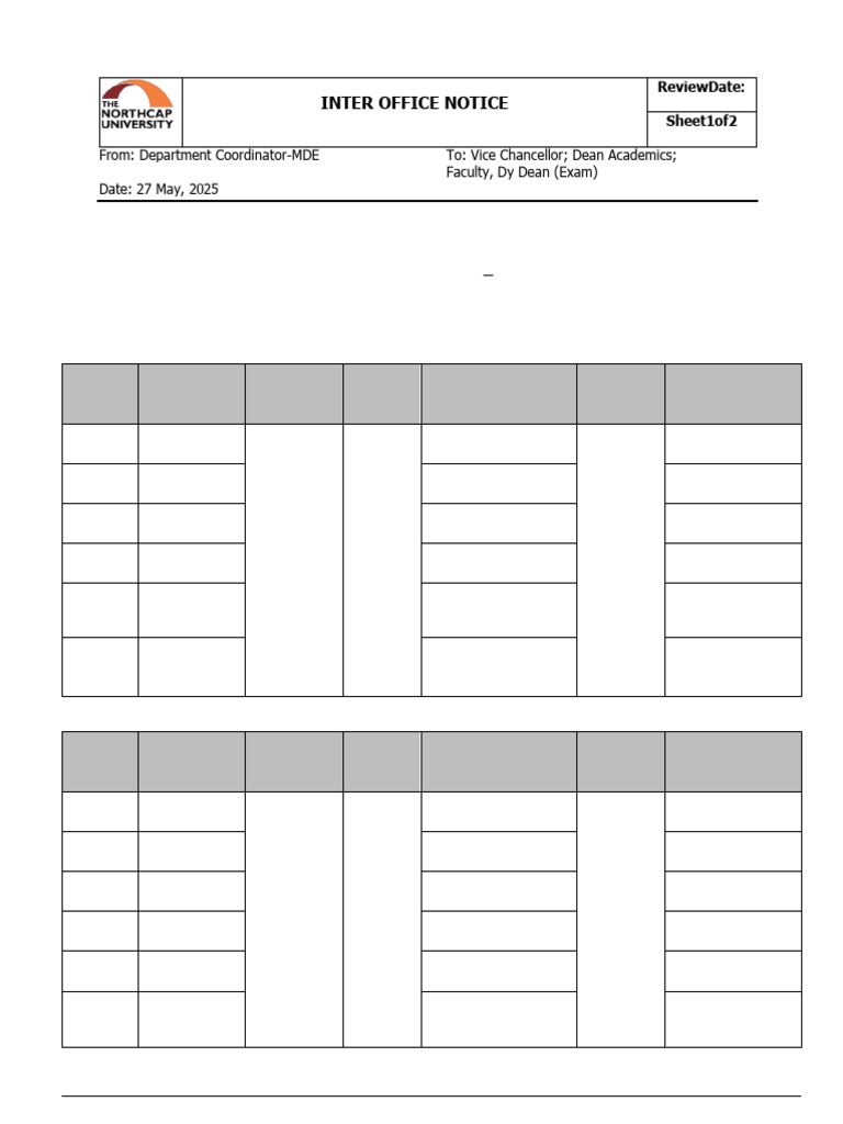 Answer Sheet Showing Jan-June 2025_first Year | PDF