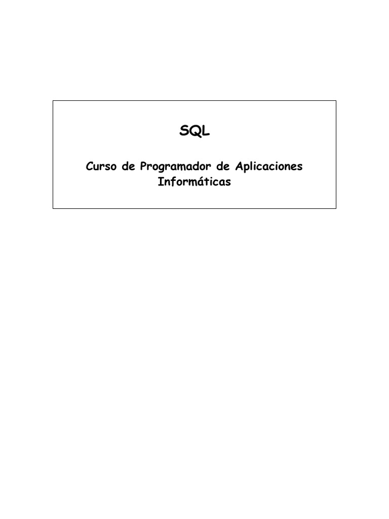 44 Bases de Datos Tutorial SQL | PDF | SQL | Datos