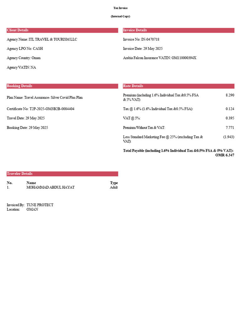 B2B Internal Invoice T2P 2025 OM3B2B 0004404 | PDF