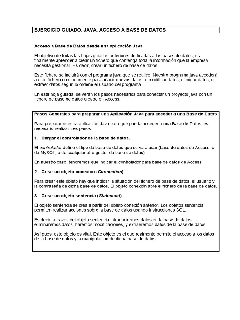 46 Java Acceso Base Datos | PDF | SQL | Bases de datos