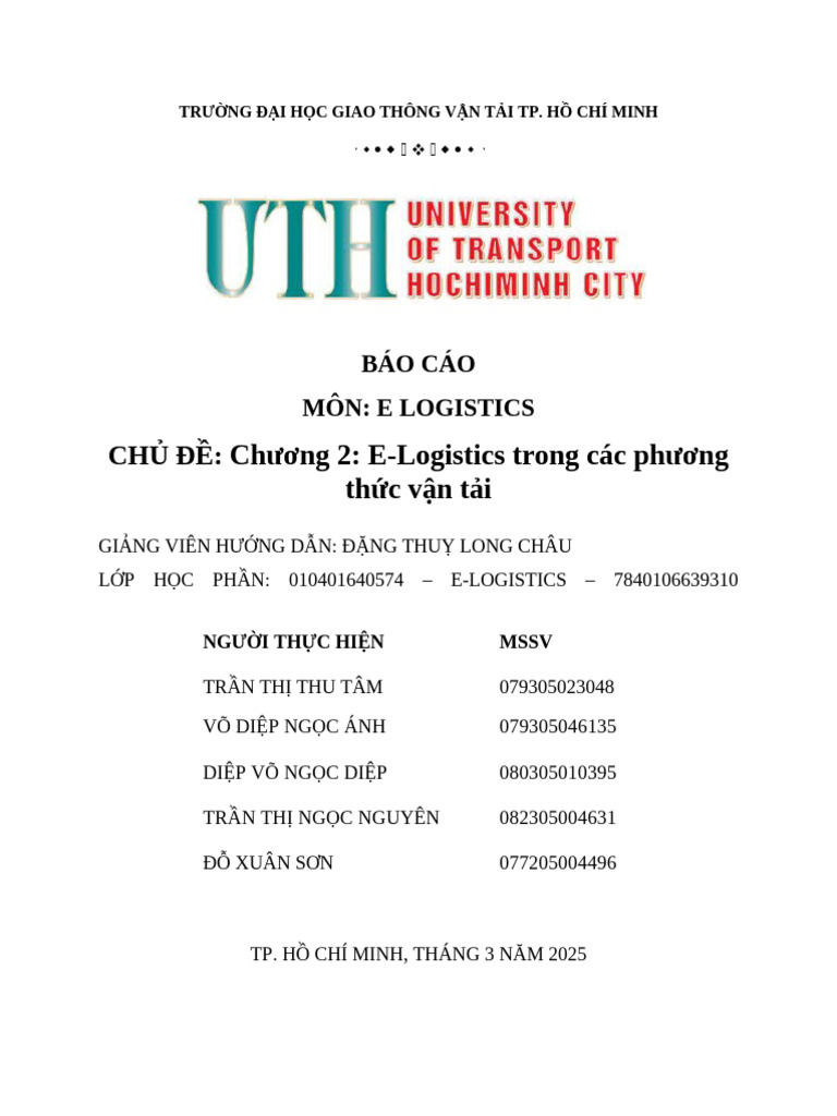 Chương 2 - E-Logistics | PDF