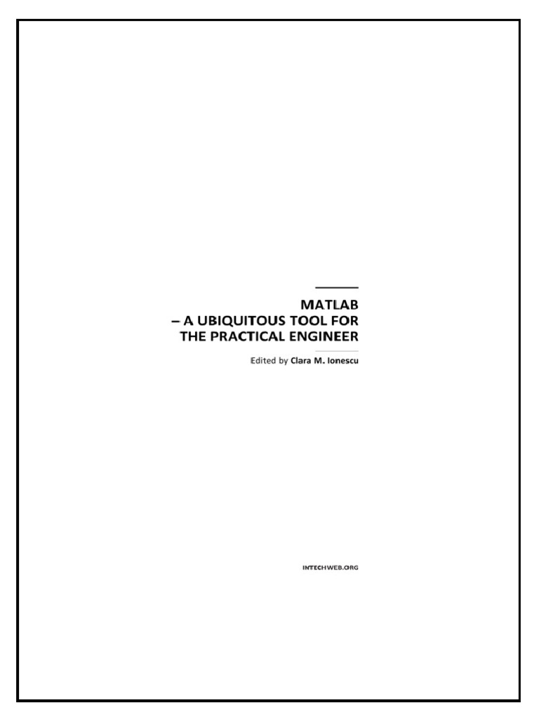 Matlab A Ubiquitous Tool For The Practical Engineer Ionescu PDF Download | PDF | Ordinary ...
