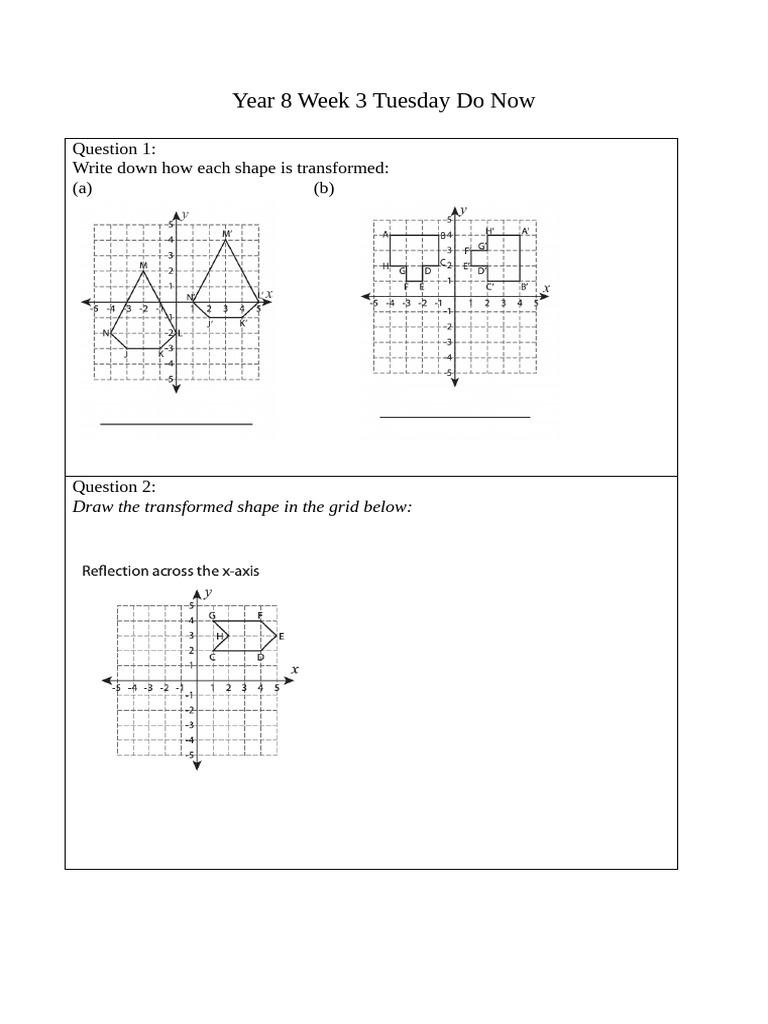 Year 8 Week 3 Tuesday Do NOW (8.05) | PDF