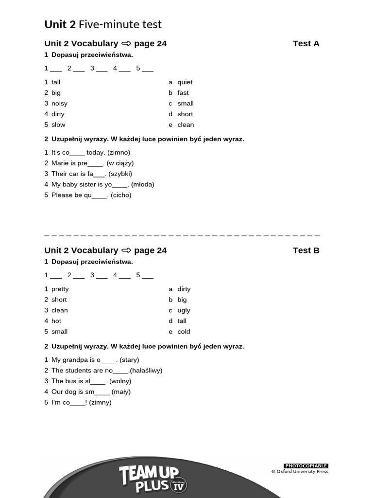 TUP4 5-Minute Test - Unit 2 | PDF