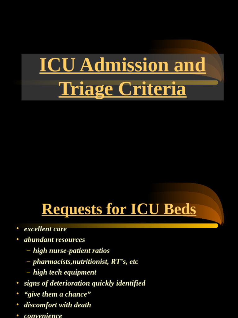 ICU Triage | PDF | Intensive Care Unit | Intensive Care Medicine
