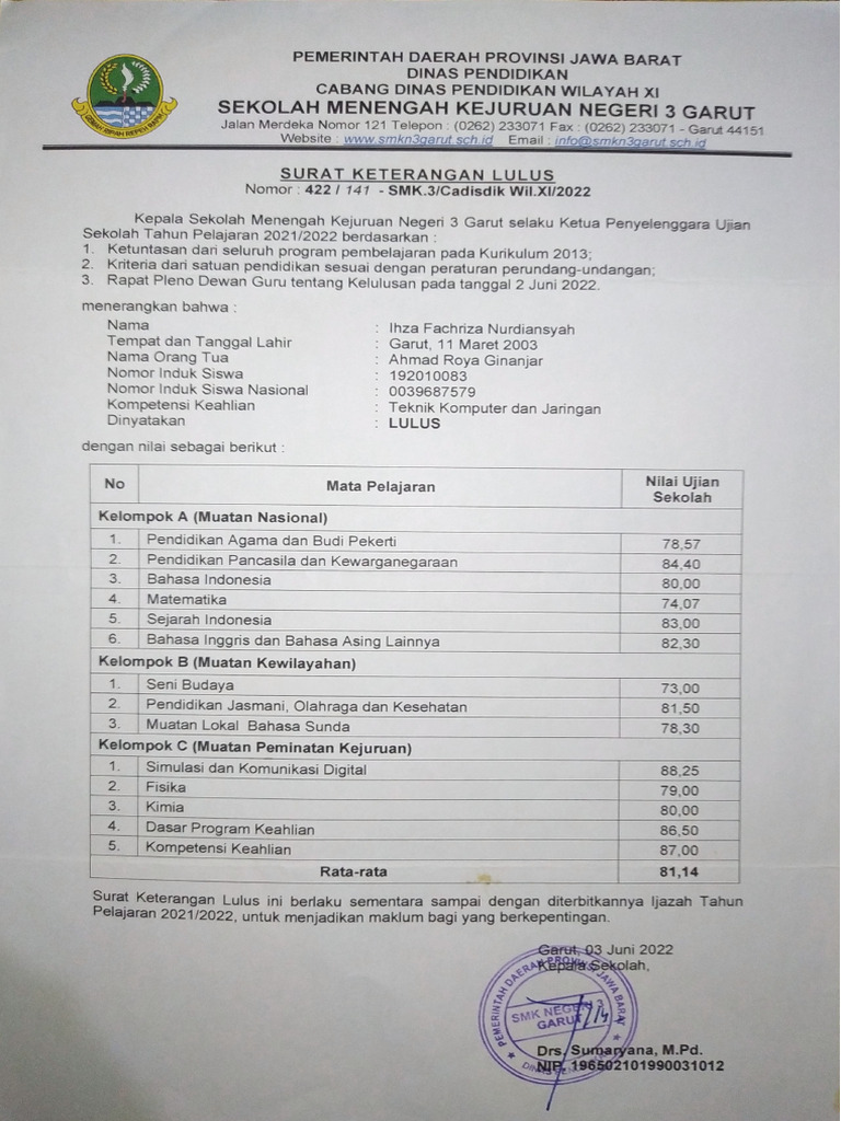 Transkrip Nilai | PDF