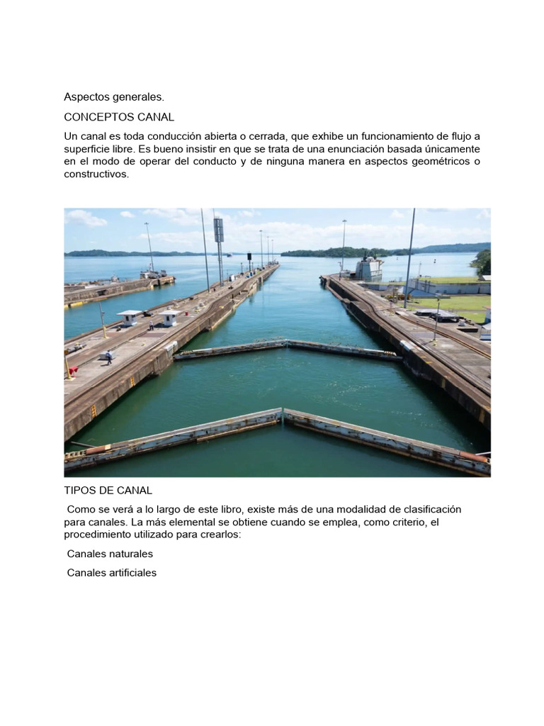 Tipos y Diseño de Canales Hidráulicos | PDF | Canal | Flujo