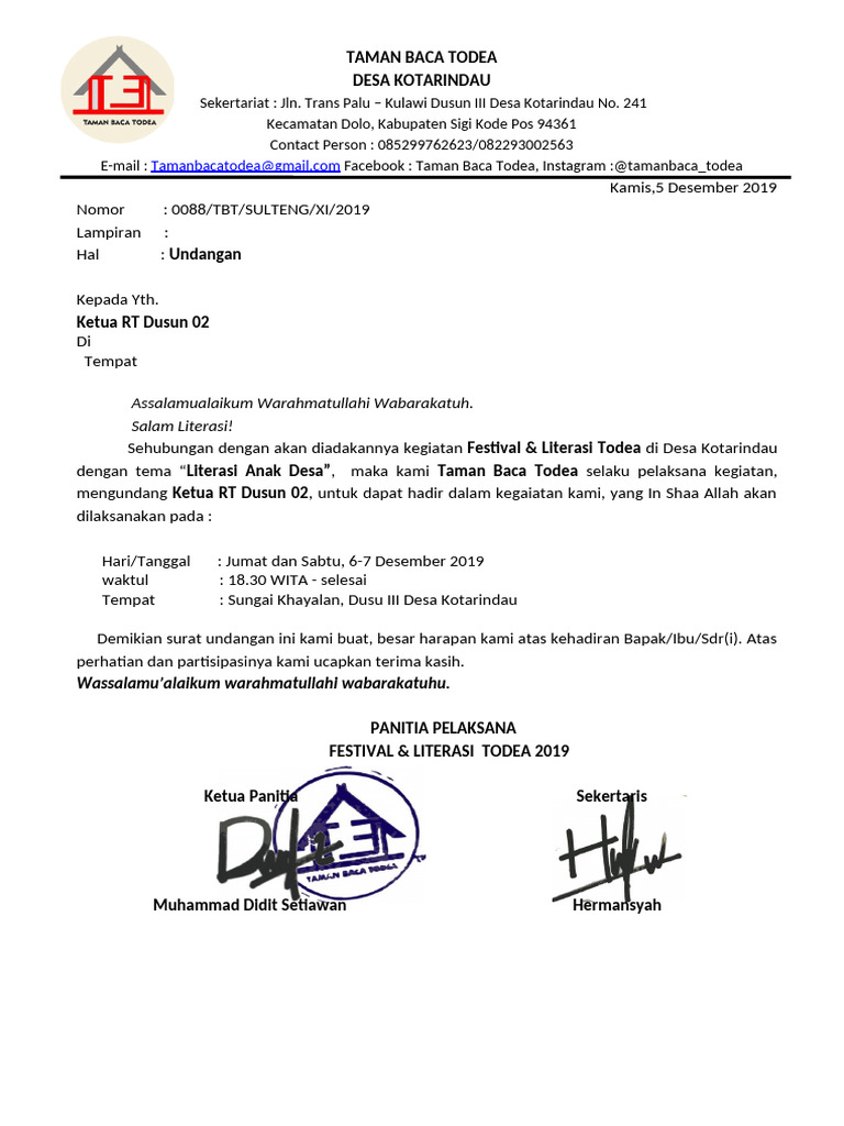 CTH Surat Ke Dinas | PDF